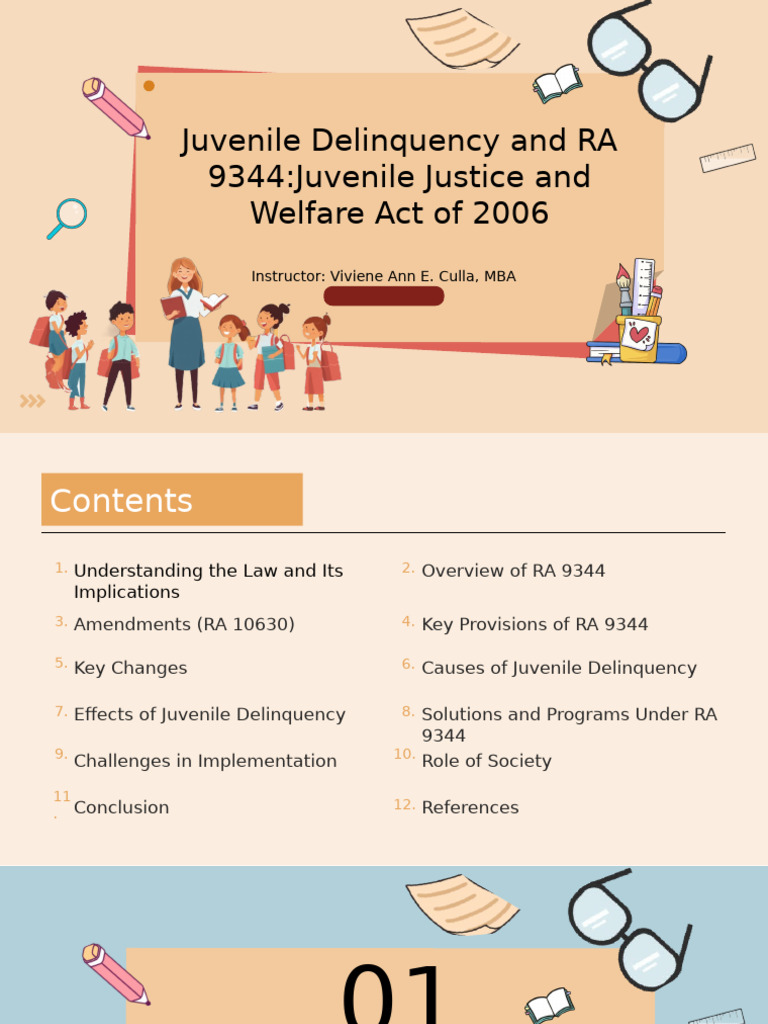 Juvenile Delinquency and RA 9344 Juvenile Justice and Welfare Act of ...