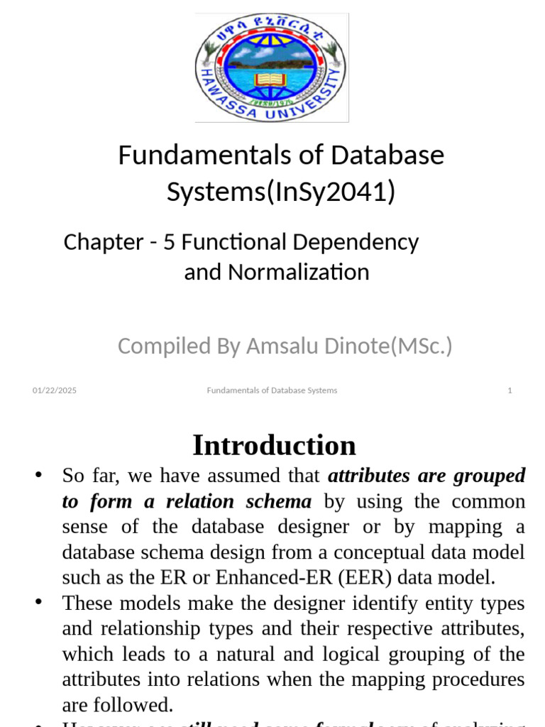 Chapter 5-Functional Dependency and Normalization | PDF | Data Management | Databases