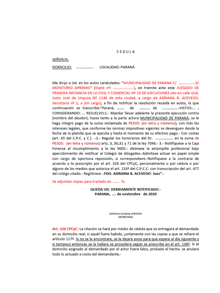 Modelo CEDULA | PDF | Separación de poderes | Ley Pública