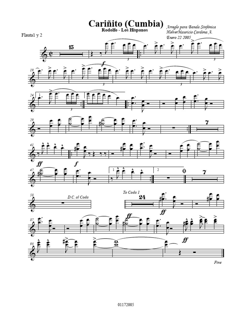 Cariñito-Score Original - Flauta1 y 2 | PDF