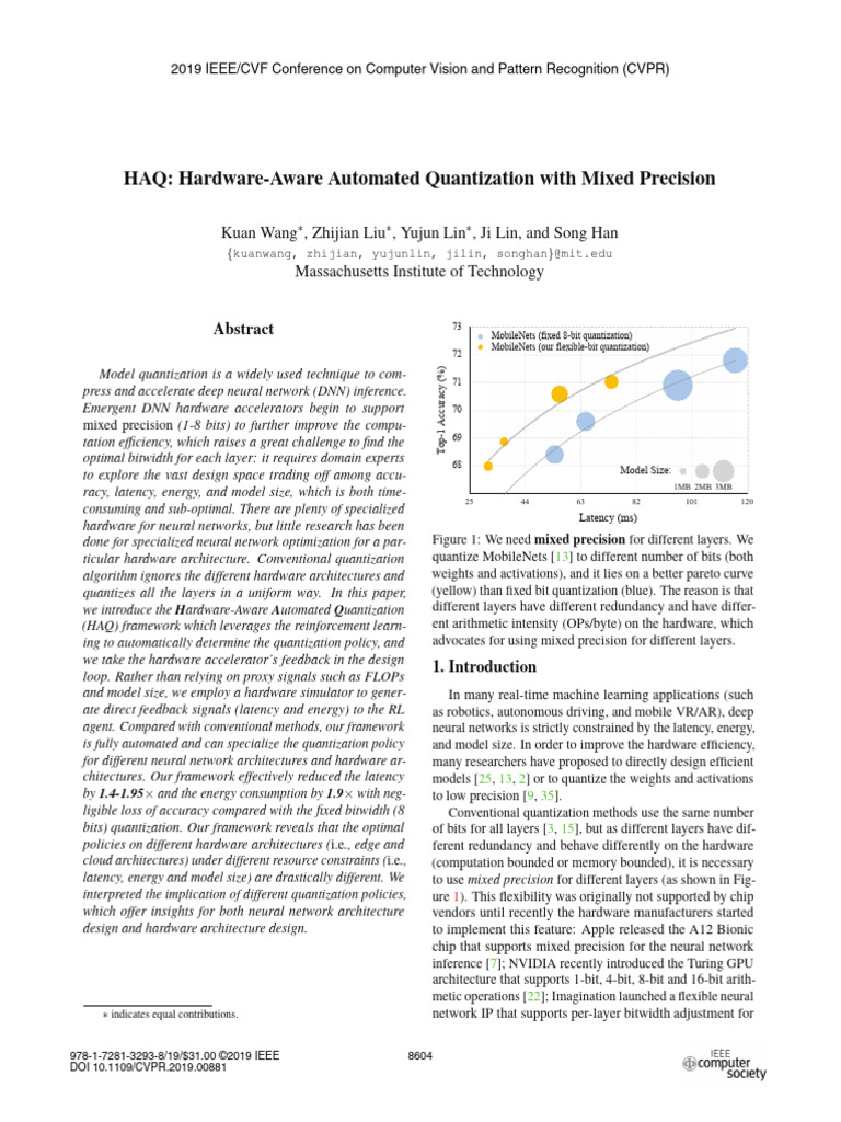 Hardware-Aware Automated Quantization | PDF | Artificial Neural Network ...