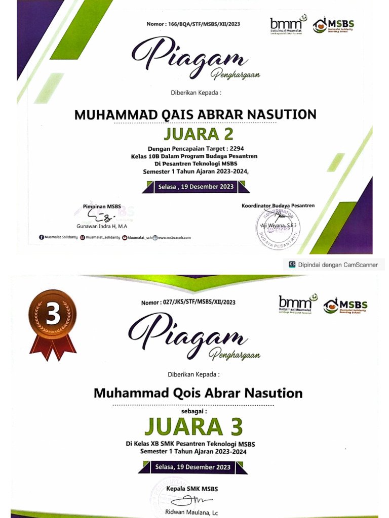 Piagam Akademik SMK Abrar | PDF