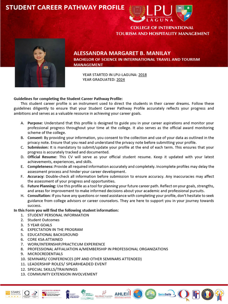 Student CV Template 2024 | PDF | Tourism | Communication