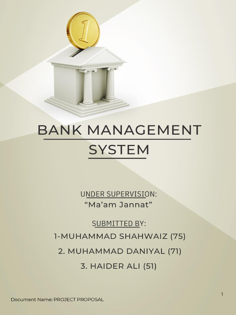 Banking Management System Project Proposal PDF | PDF