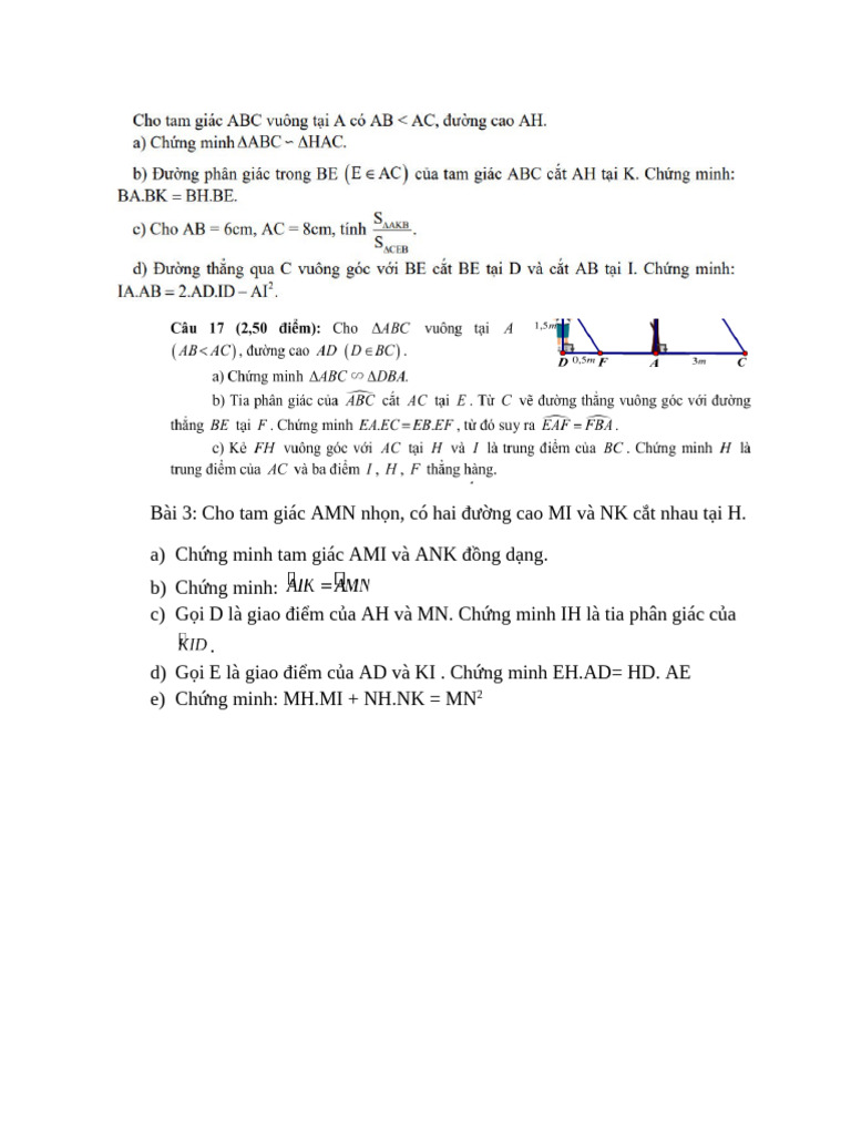 BT Tam Giác Đồng Dạng | PDF