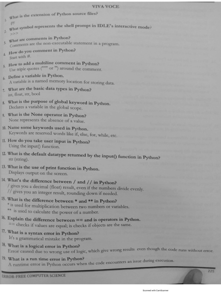 CS Practical Exam Viva Questions | PDF