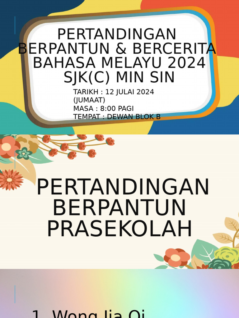 Pertandingan Syarahan Berpantun Dan Bercerita 2024 | PDF