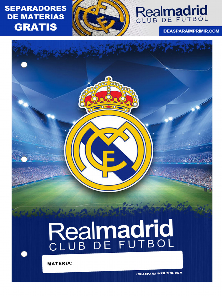 Separador de Materias Para Carpeta Real Madrid 3 | PDF