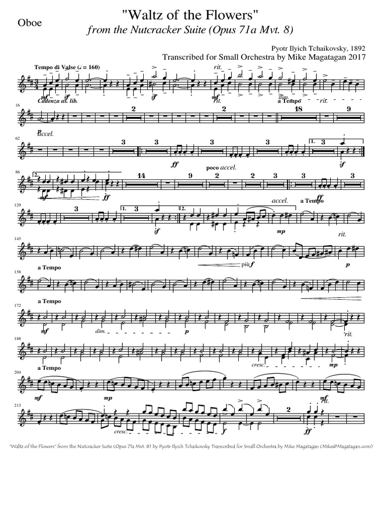 Waltz of The Flowers - Oboé | PDF | The Nutcracker | Classical Compositions