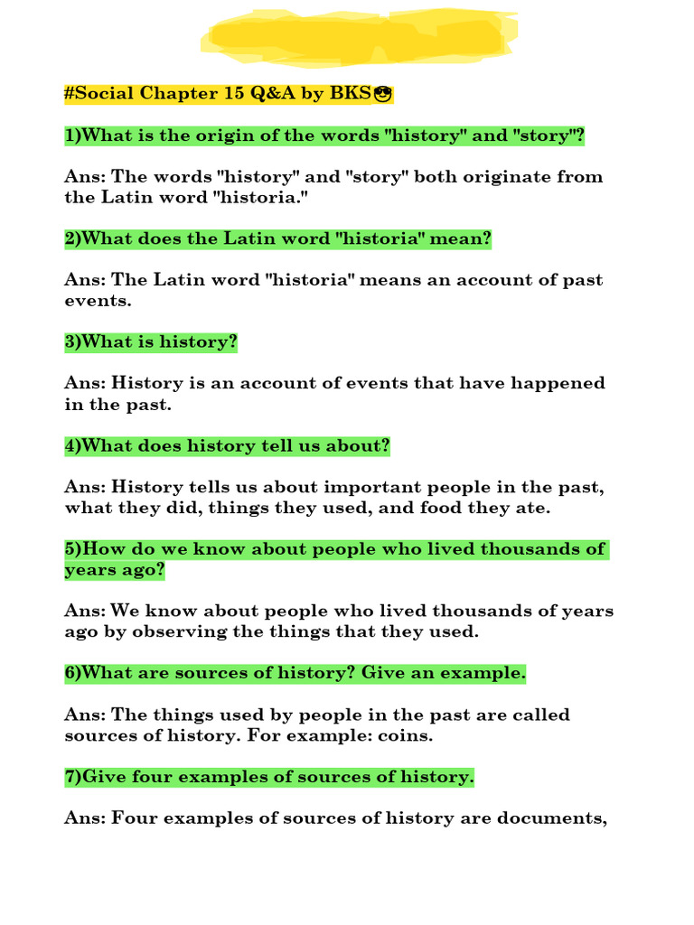 Social Chapter 15 Q&A by BKS? | PDF | Egyptian Hieroglyphs | Epigraphy