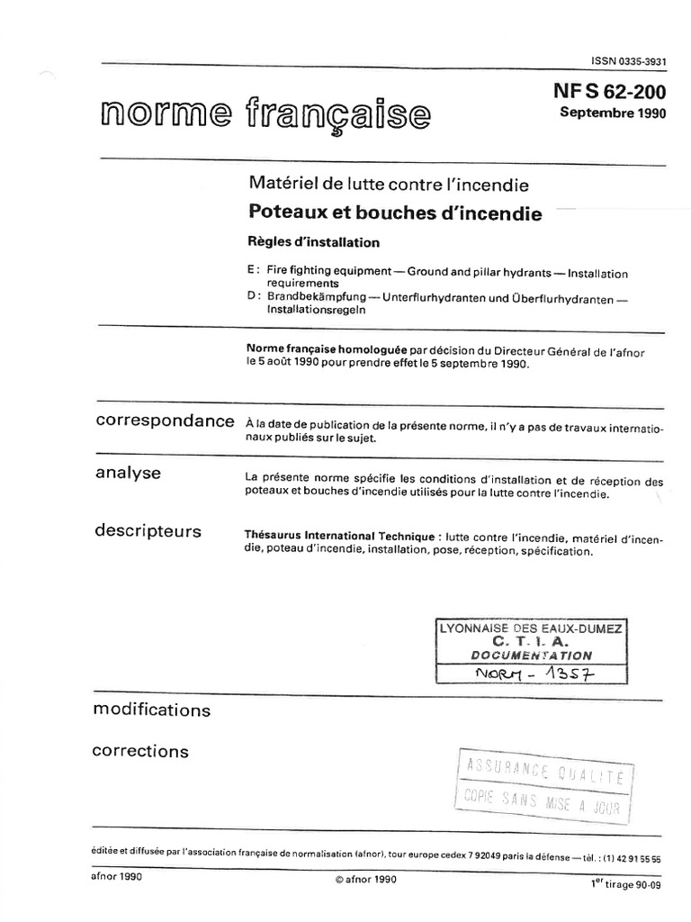 Norme NF S 62-200 - PI-BI | PDF