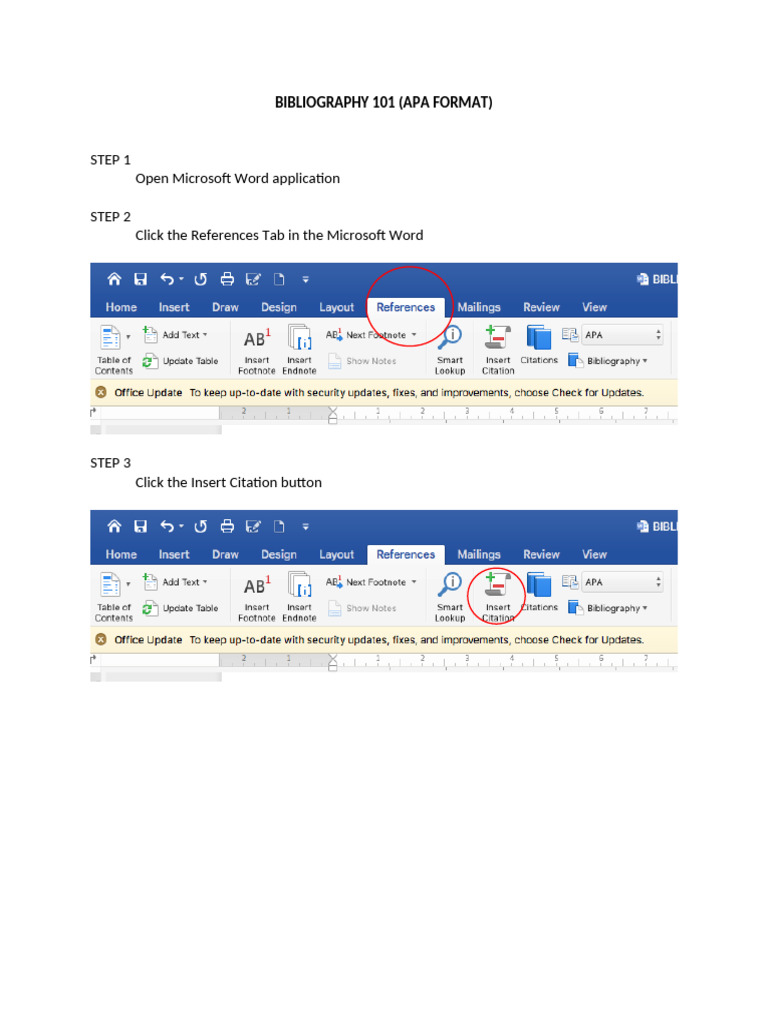 Create APA Bibliography in Word | PDF