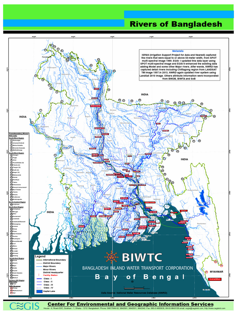 Bangladesh River Map Overview | PDF | Remote Sensing