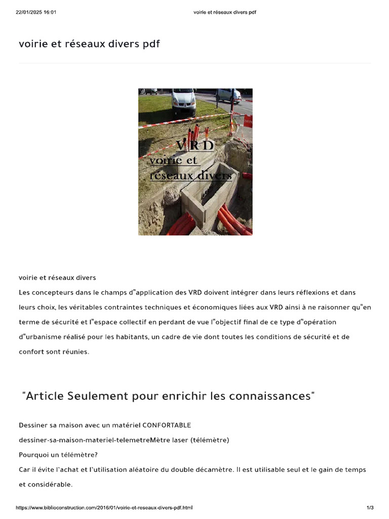 Voirie Et Réseaux Divers PDF | PDF