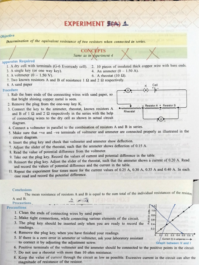 Science class x experiment 1 | PDF | Resistor | Voltage