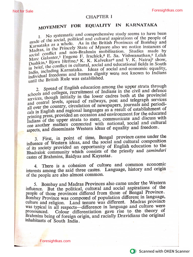 Movement of Equality in Karnataka. | PDF