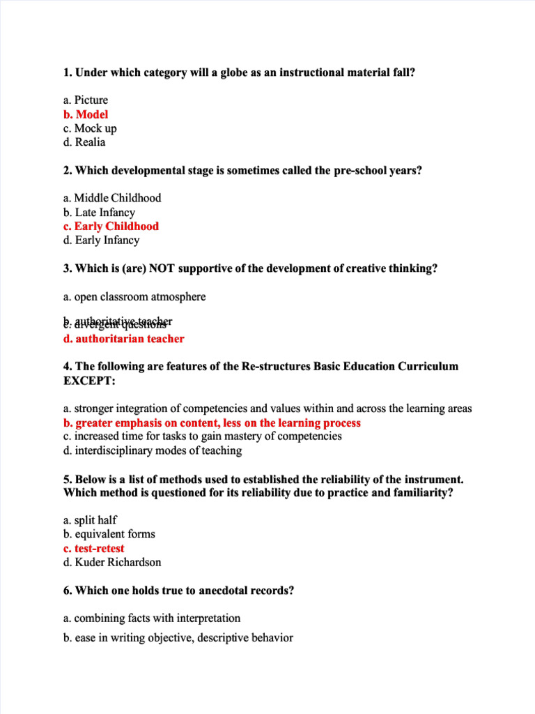 PDF Let Reviewer Answer Key Professional Educationdocx - Compress | PDF ...