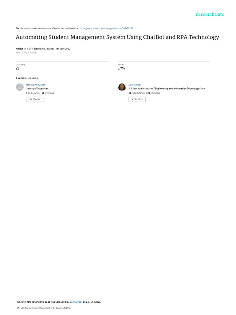 AutomatingStudentmgmtsysSSRN2020 | PDF | Automation | Databases