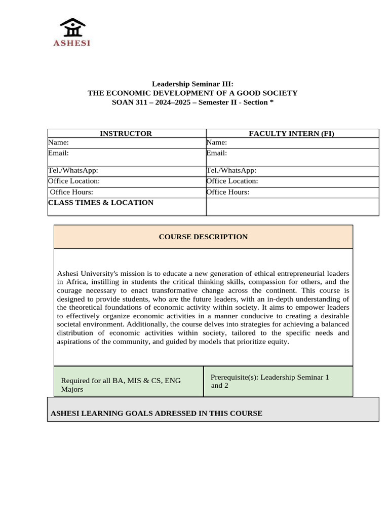 Leadership III 2025 CourseOutline | PDF | Plagiarism | Leadership