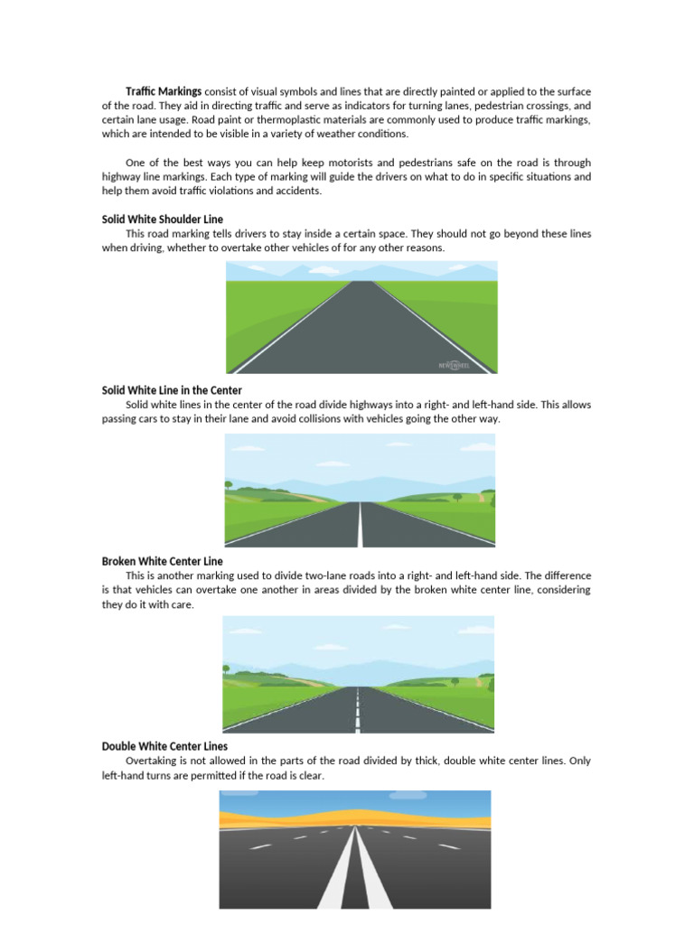 Traffic-Markings-1 | PDF | Traffic | Intersection (Road)