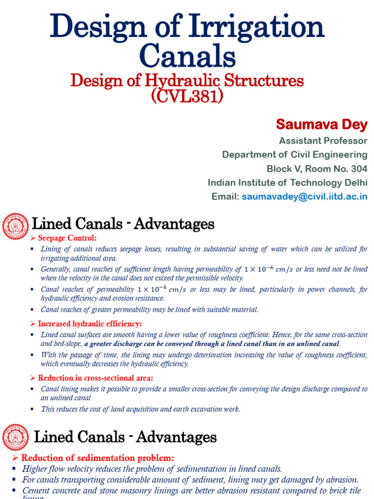 Design Considerations for Lined Canals | PDF | Concrete | Materials
