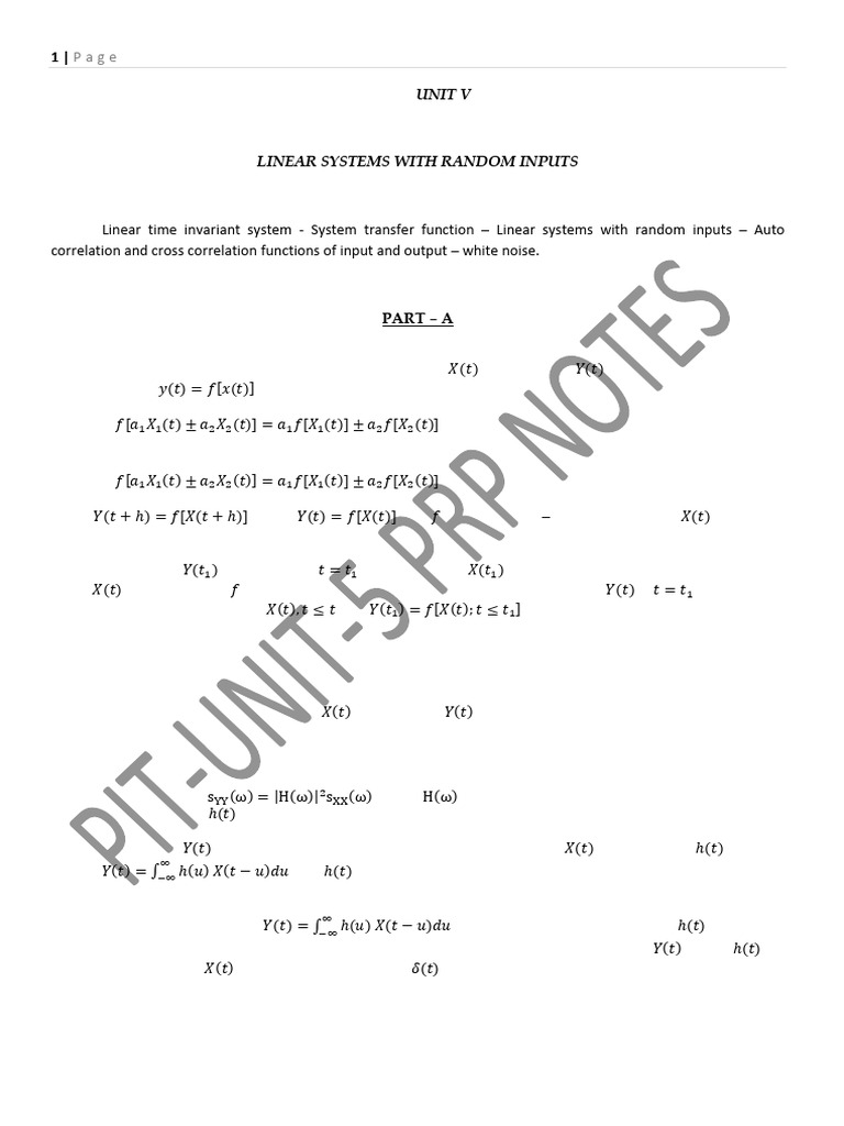 Unit-5 Probability and Random Processes | PDF | Applied Mathematics ...