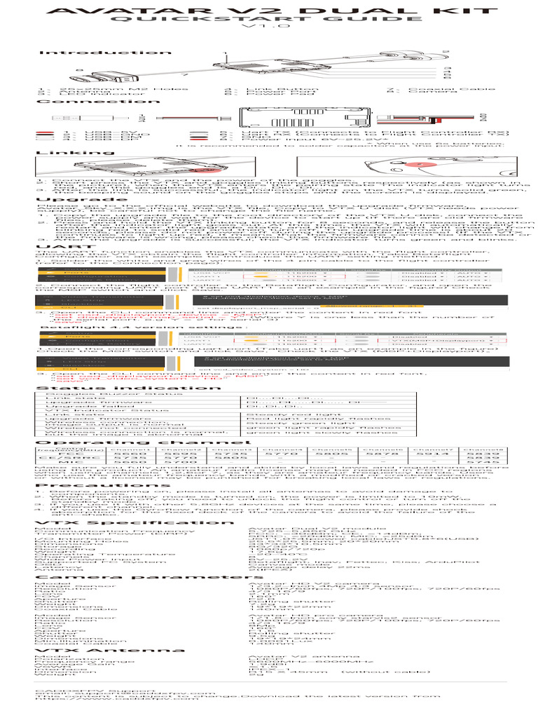Avatar V2 DUAL Kit Quickstart Guide | PDF