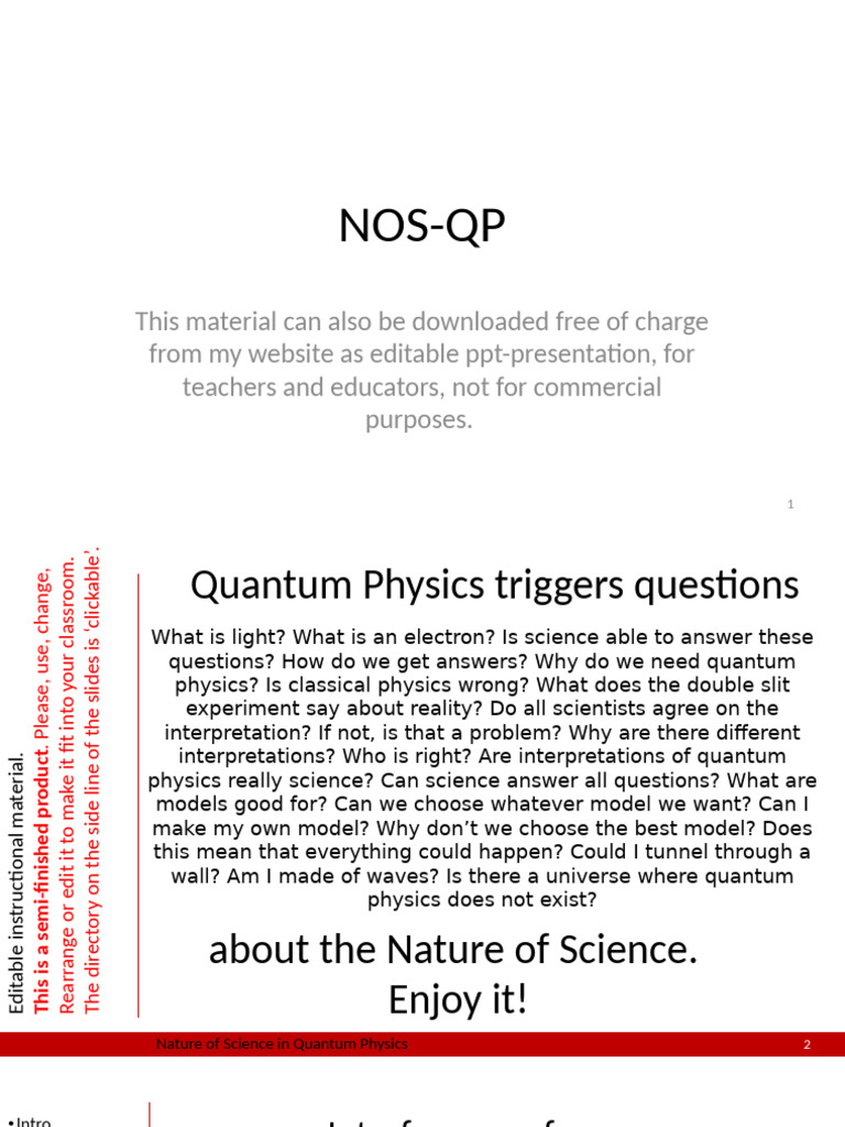 Nature of Science in Quantum Physics | PDF | Electron | Quantum Mechanics