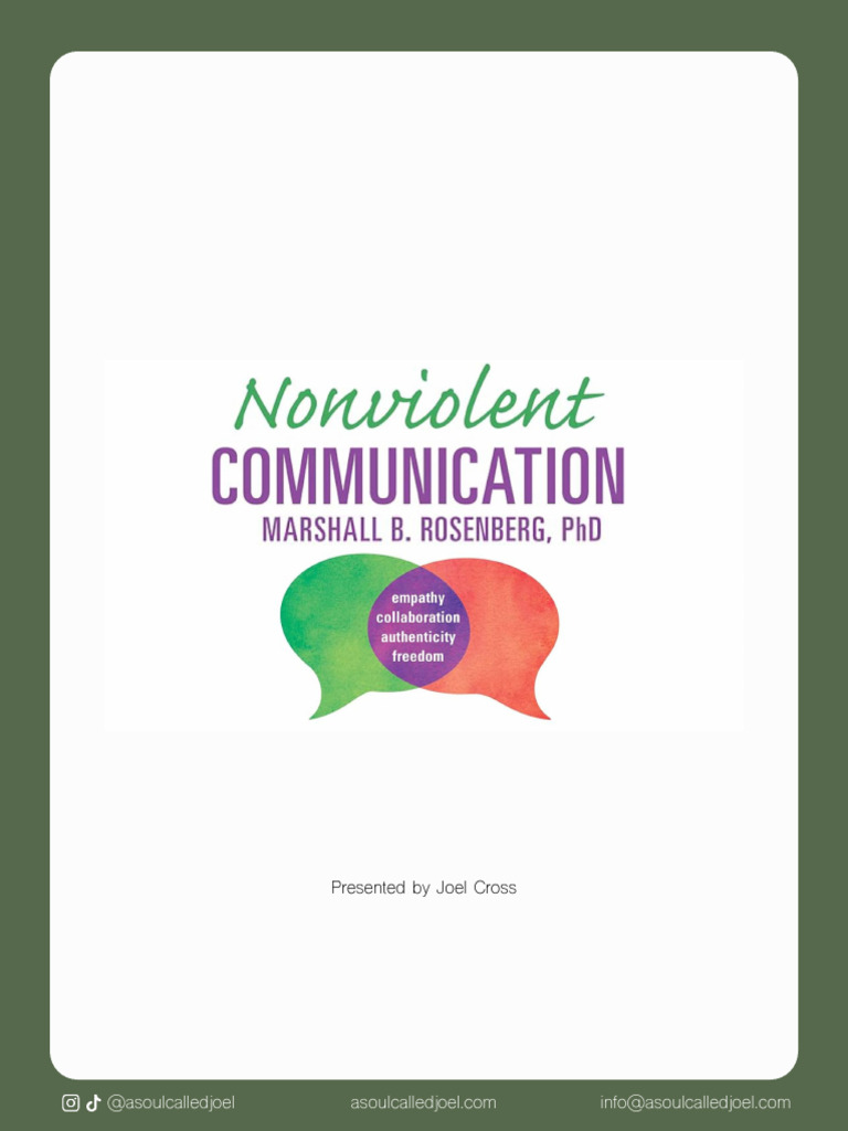 Nonviolent Communication Workshop - Asoulcalledjoel | PDF | Psychology ...