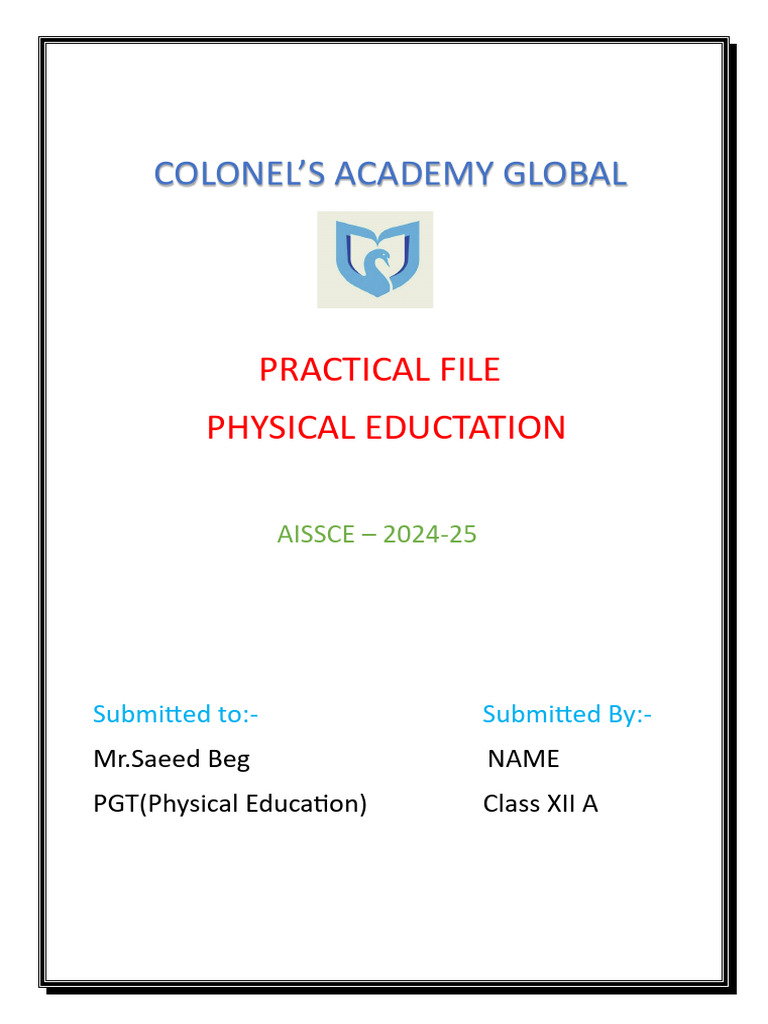 Physical Education Practical File | PDF