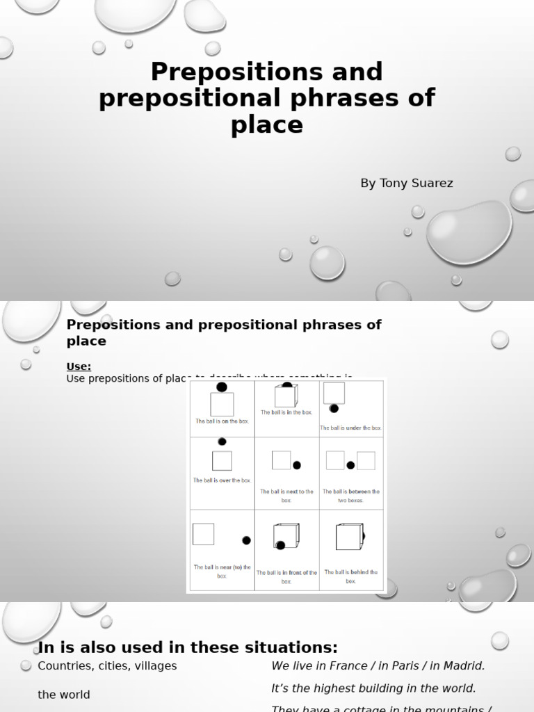 Prepositions and Prepositional Phrases of Place B1 | PDF | Libraries