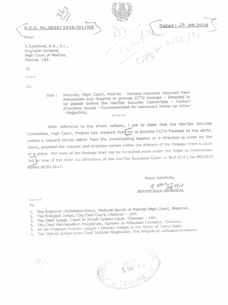 CCTV Footage Circular | PDF