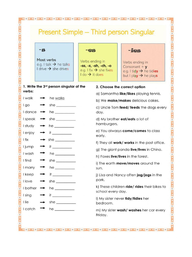 Present Simple - S | PDF