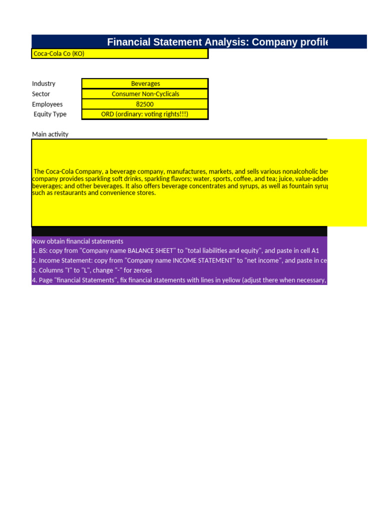 Coca-Cola Financial Statement Overview | PDF | Equity (Finance) | Expense
