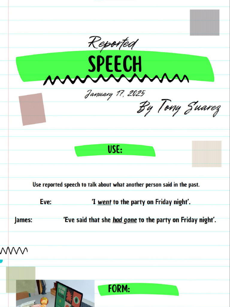 Reported Speech B1 | PDF