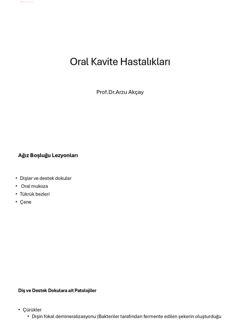1Oral Kavite Hastalıkları_edited | PDF