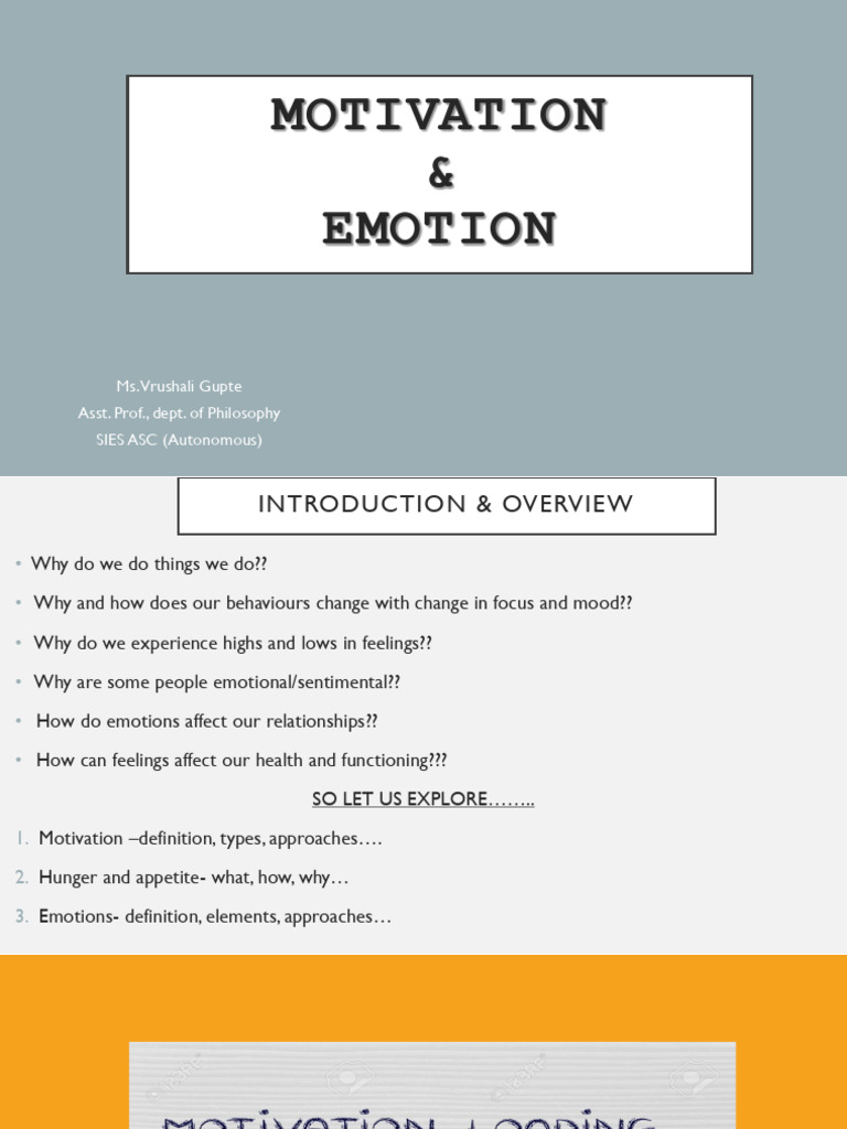 Motivation and Emotion Part1 | PDF | Motivation | Motivational