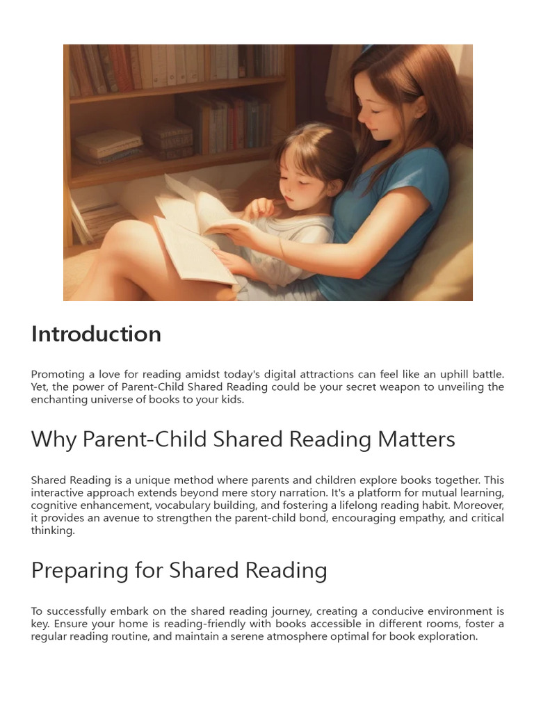 Parent-Child Shared Reading Benefits | PDF | Reading Comprehension ...