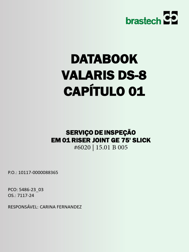 Databook - Os 7117-2024 - Valaris DS-8 - Inspeção em 01 Riser Joint ...