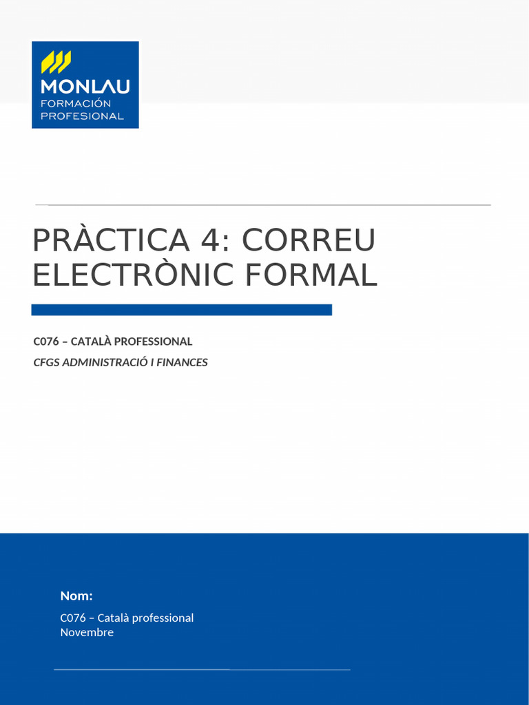 Pràctica 4 Correu Electrònic Formal (PC4) | PDF