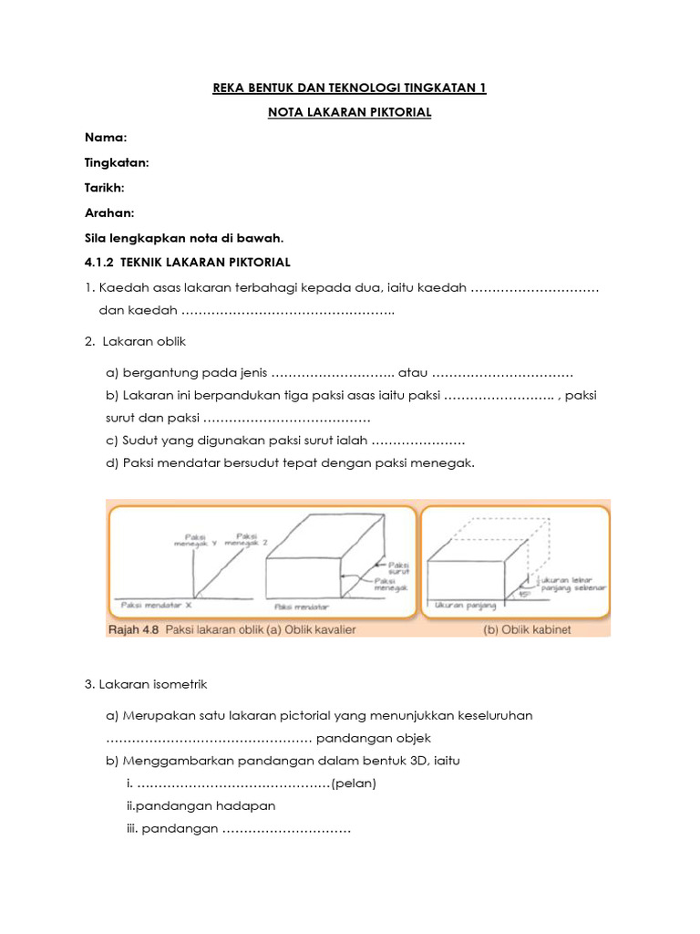 Nota Lakaran Piktorial RBT T1 | PDF