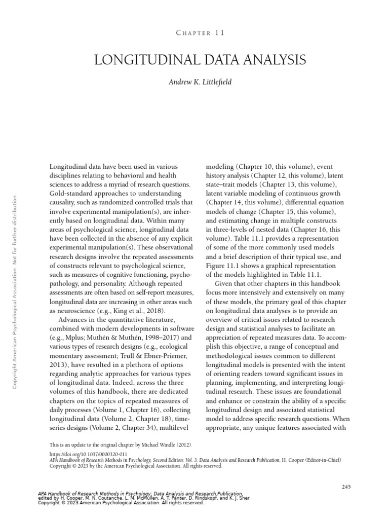 Littlefield Longitudinal Data Analysis | PDF | Statistics | Variance