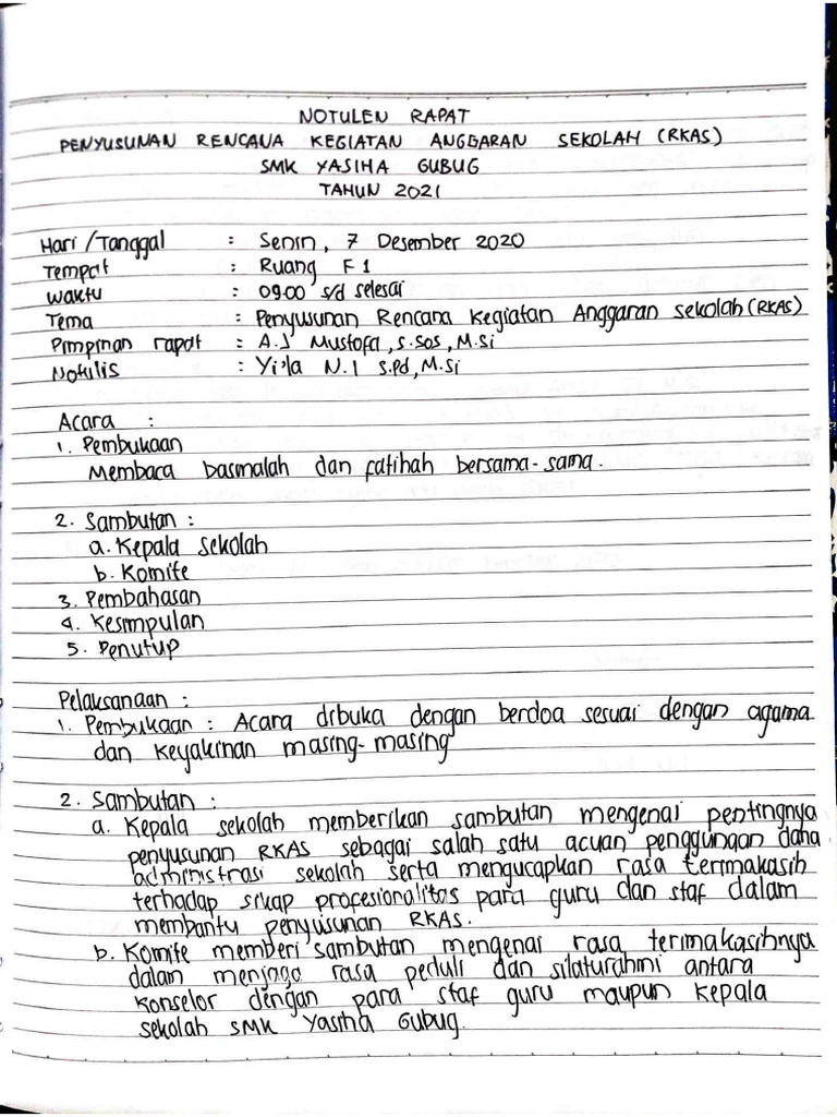 Notula Rapat 3 | PDF