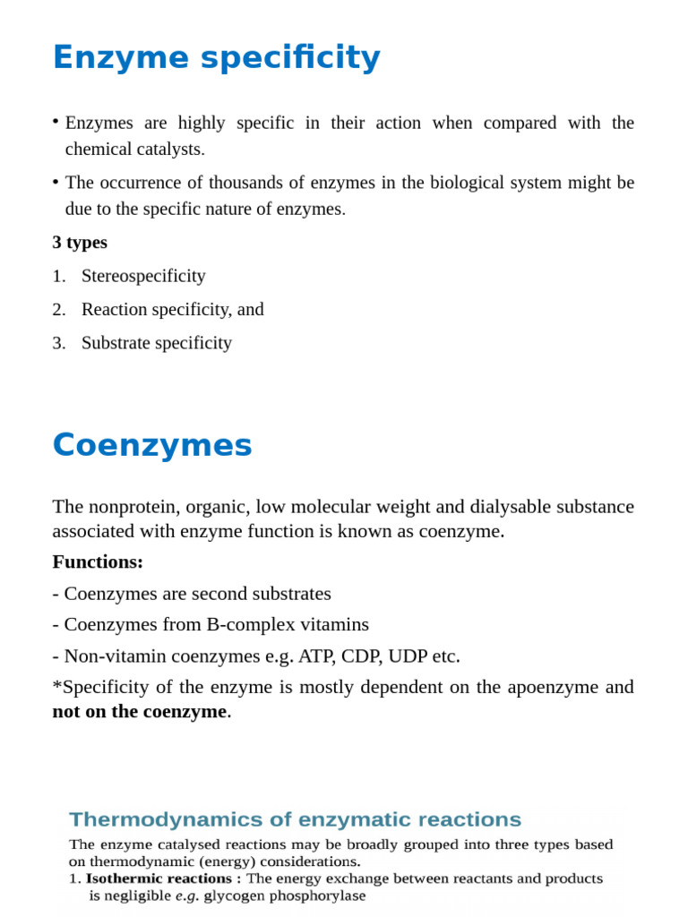 Enzyme Specificity | PDF