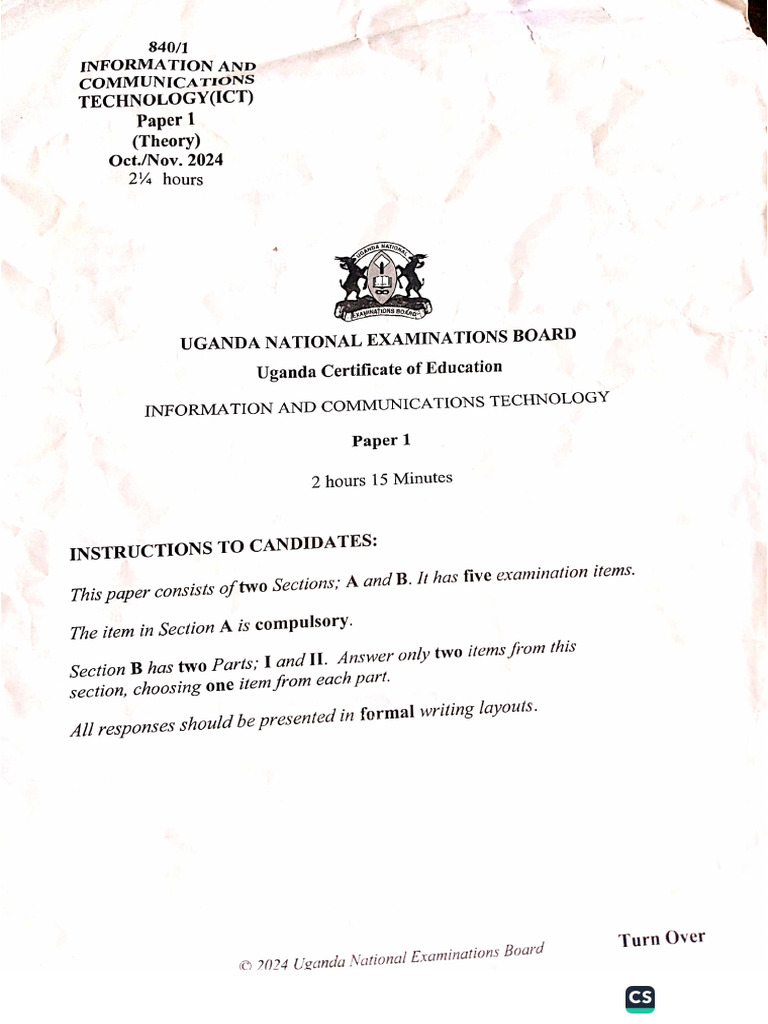 ICT s4 Paper | PDF