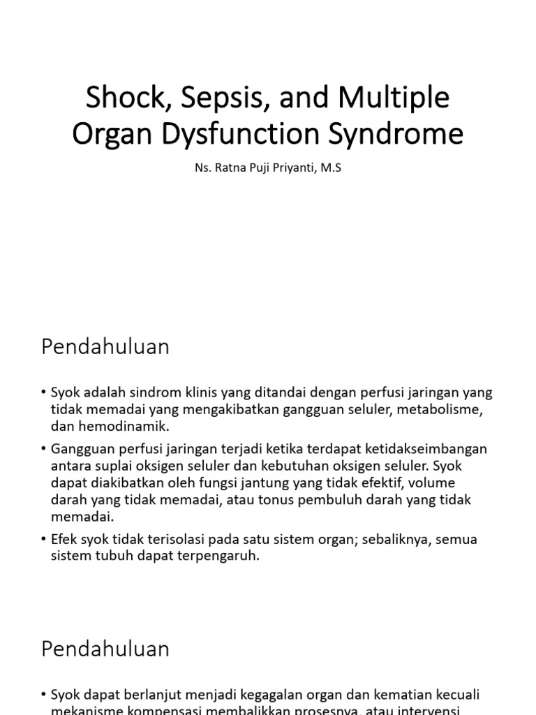 Syok, Sepsis Dan MODS | PDF