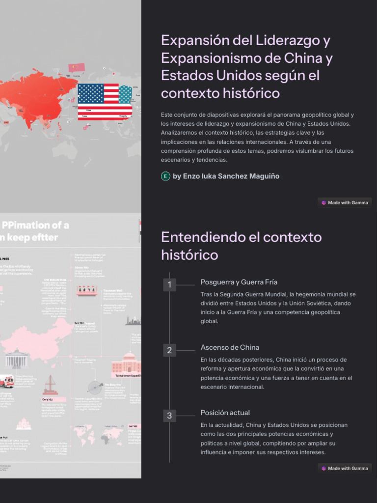 Expansion Del Liderazgo y Expansionismo de China y Estados Unidos Segun El Contexto Historico ...