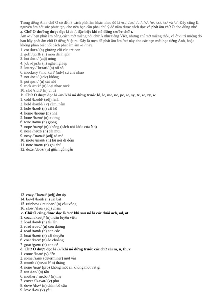Cach Doc Chu o | PDF