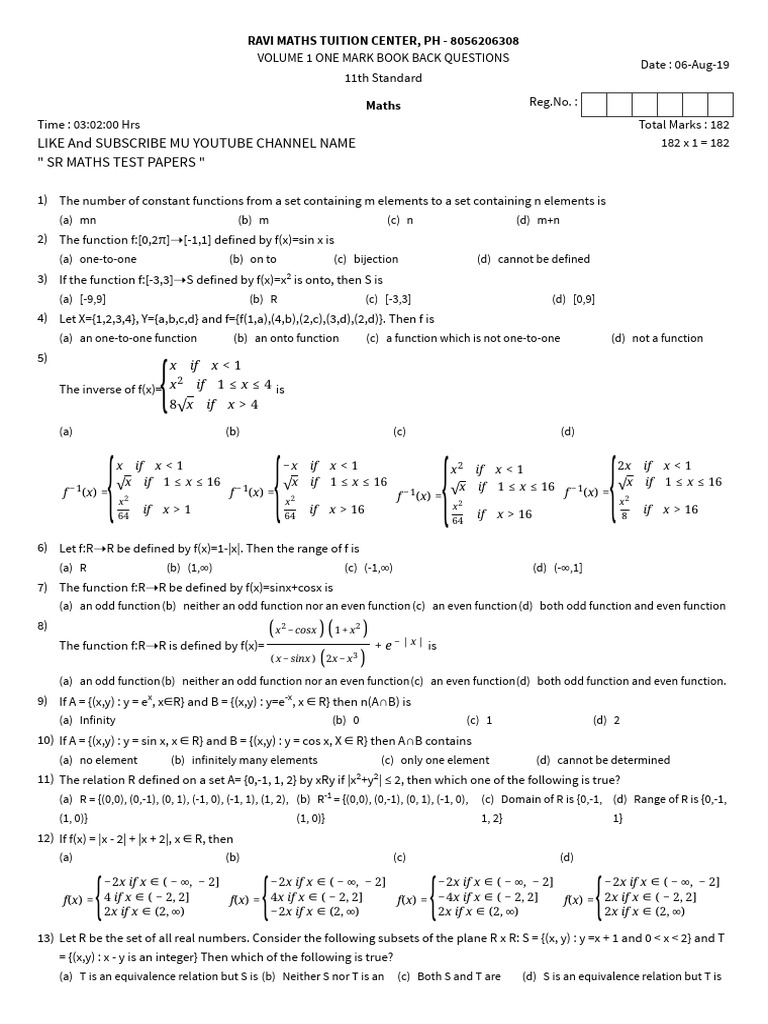 11th Maths Volume 1 Questions | PDF | Mathematics | Elementary Geometry
