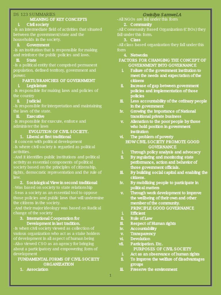 Ds 123 Summary-1 | PDF